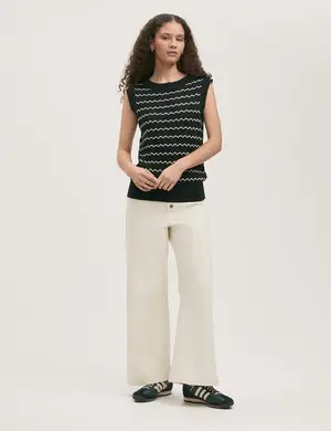 FINERY LONDON Dion Knitted Sleeveless Top - Black