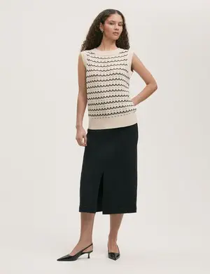 FINERY LONDON Dion Striped Knitted Sleeveless Top