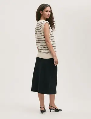 FINERY LONDON Dion Striped Knitted Sleeveless Top