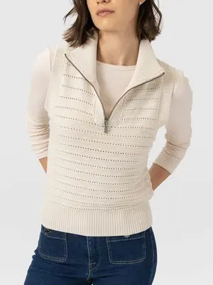SAINT + SOFIA Ester Sleeveless Knit - Cream