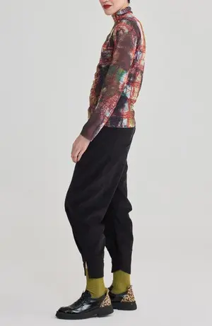 LUUKAA Ines Printed Mesh Top