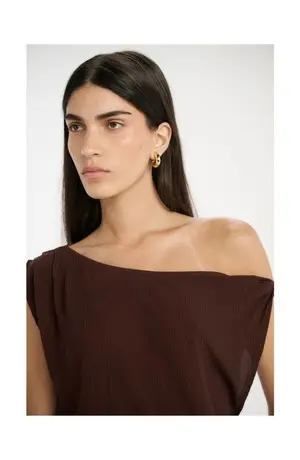 BEACH LIFE BY GOTTEX Resort One Shoulder Twist Top Cover-up - Brown