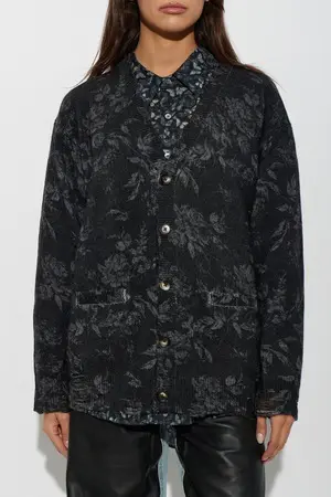 R13 Wool Cardigan With Floral Motif