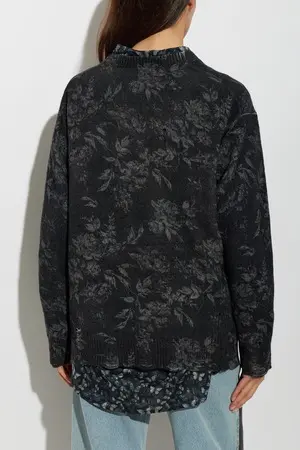 R13 Wool Cardigan With Floral Motif