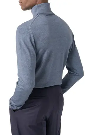Eton Merino Wool Turtleneck Sweater - Light Blue