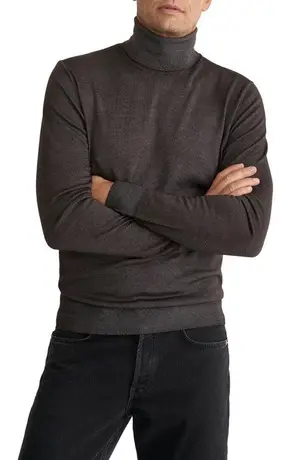 Eton Merino Wool Turtleneck Sweater Medium Brown