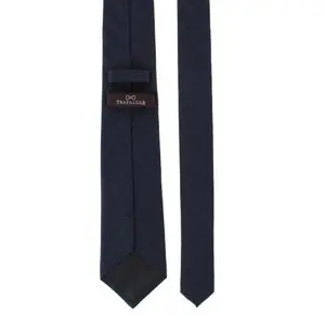 Trafalgar Classy Herringbone Wool Blend Business Necktie - Black