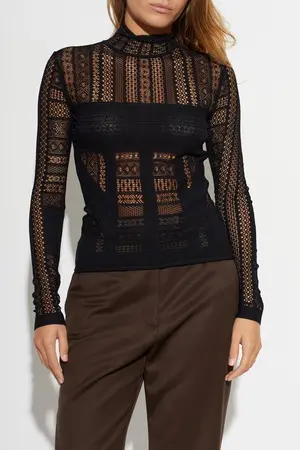 Alexander McQueen Lace Top With A Distinctive Skull Motif