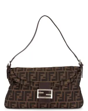 FWRD RENEW Fendi Zucca Baguette Shoulder Bag - Brown