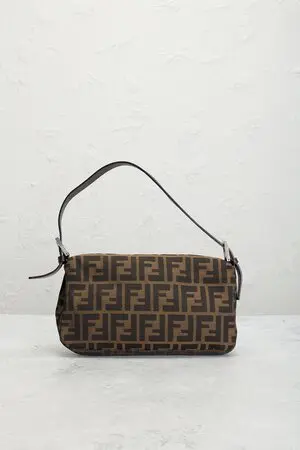 Fendi Zucca Baguette Shoulder Bag - Brown