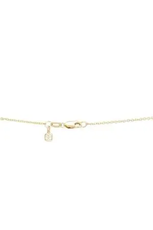 SYDNEY EVAN Large Pave Fishbone Charm Necklace In Metallic