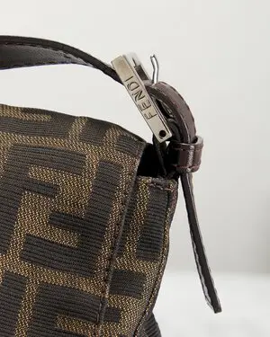 FWRD RENEW Fendi Zucca Mama Forever Baguette Shoulder Bag - Brown