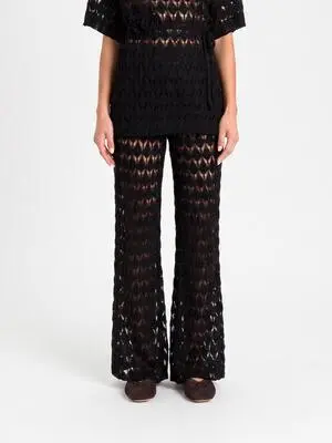 TWINSET Viscose Blend Trousers - Black
