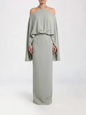 TALLER MARMO Cyclades Crystal Viscose Long Tunic With Jewel Halterneck