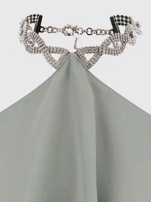 TALLER MARMO Cyclades Crystal Viscose Long Tunic With Jewel Halterneck