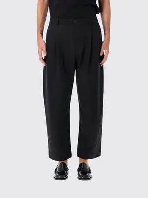 Studio Nicholson Tuck Pleated Wide-leg Trousers In Cotton With Welt Pockets - Black