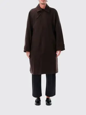 Studio Nicholson Single-breasted Long Wool Coat With Dropped Shoulders - Coffee