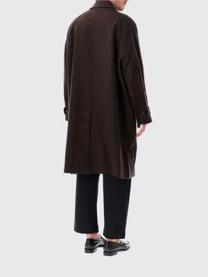 Studio Nicholson Single-breasted Long Wool Coat With Dropped Shoulders