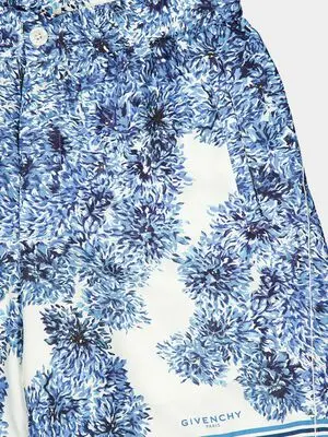 Givenchy Floral-print Silk Shorts With Mid-rise Waist