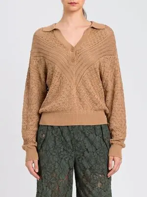 TWINSET Viscose Knit Polo Shirt - Hazel