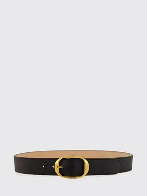 TOM FORD Grained Calfskin Leather Belt With Engraved Logo Buckle - Black