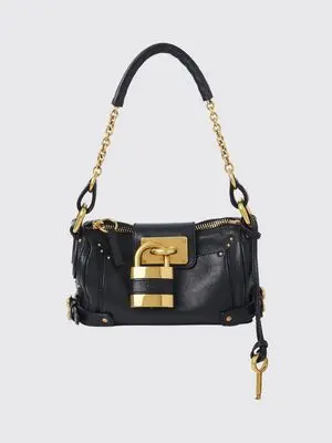 Chloé Paddington Grained Leather Mini Shoulder Bag With Padlock - Black