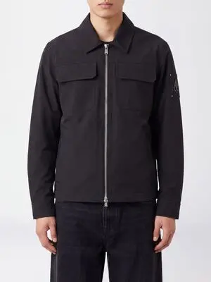 Moose Knuckles Technical Fabric Shirt Jacket With Zip Closure And Logo - Black