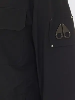 Moose Knuckles Technical Fabric Shirt Jacket With Zip Closure And Logo
