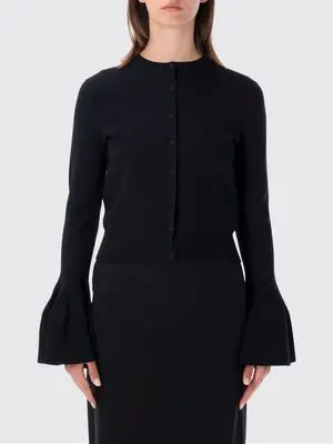Stella McCartney Viscose Blend Cardigan With Flared Cuffs And Crew Neck - Black