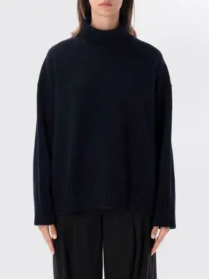 Soeur Merino Wool Turtleneck Jumper With Dropped Shoulders And Ribbed Trims - Blue