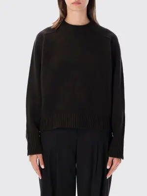 Soeur Crewneck Merino Wool Jumper With Dropped Shoulders And Long Sleeves - Brown