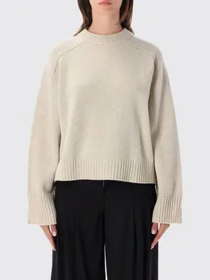 Soeur Crewneck Merino Wool Jumper With Dropped Shoulders And Long Sleeves - Ecru