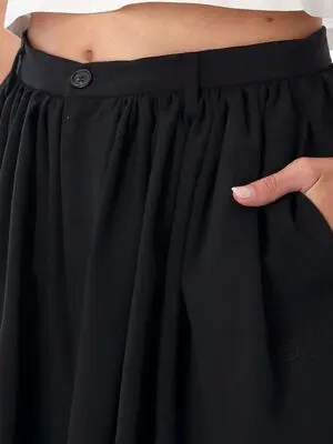 MAISON MARGIELA High-waisted Wide Leg Bermuda Shorts In Wool Blend