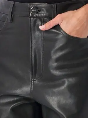 RÓHE High-waisted Wide-leg Leather Trousers In A 5-pocket Style