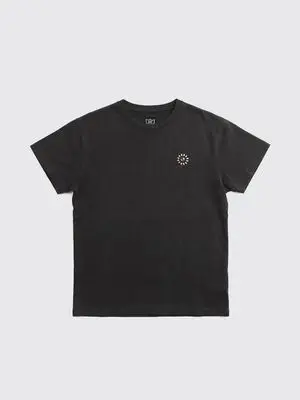 HTC LOS ANGELES Cotton T-shirt With Rhinestone Embroidery - Black