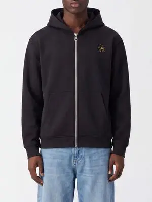 HTC LOS ANGELES Studded Cotton Zip-up Hoodie - Black
