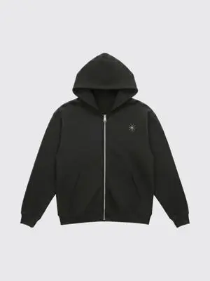 HTC LOS ANGELES Studded Cotton Zip-up Hoodie - Black