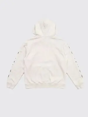 HTC LOS ANGELES Zip-up Cotton Hoodie With Stud Embellishments - White