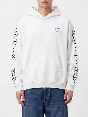 HTC LOS ANGELES Oversized Studded Cotton Hoodie With Embroidery