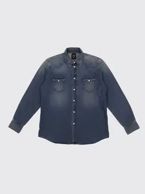 HTC LOS ANGELES Long-sleeved Denim Shirt With Studs And Patch Pockets