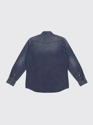 HTC LOS ANGELES Long-sleeved Denim Shirt With Studs And Patch Pockets