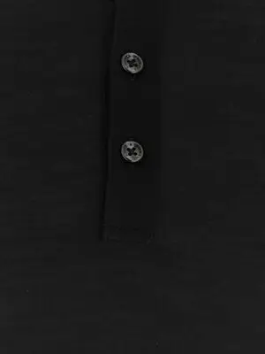 Dolce & Gabbana Crewneck Three-button T-shirt In Pure Silk - Black
