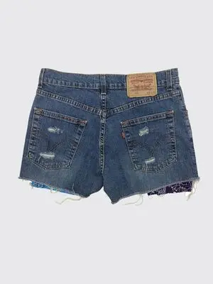 HTC LOS ANGELES High-waisted Distressed Shorts With Raw Hem