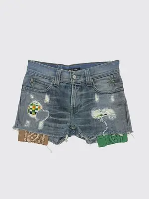 HTC LOS ANGELES Low-rise Studded Shorts With Frayed Hem