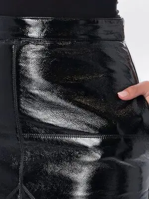 LANVIN High-waisted Coated Cotton Long Pencil Skirt With Back Slit