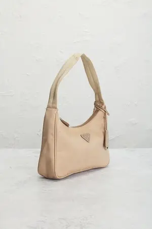 Prada Re-edition 2000 Re-nylon Mini Shoulder Bag In Beige - Cameo