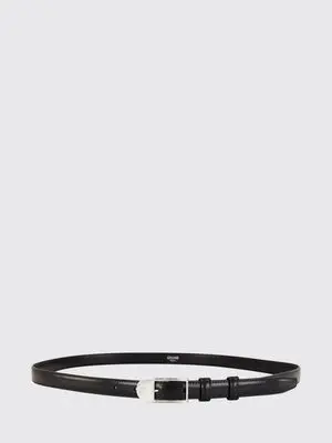 Celine Smooth Cowhide Leather Belt With Triomphe Pin Buckle - Black