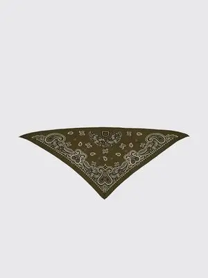 FERRAGAMO Arabesque Cashmere And Wool Triangle Scarf With Logo - Green