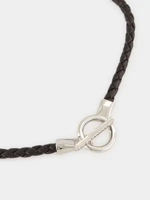 Bottega Veneta Woven Nappa Bracelet With Silver Clasp