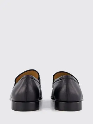 FERRAGAMO Hammered Leather Penny Loafers With Gancini Logo
